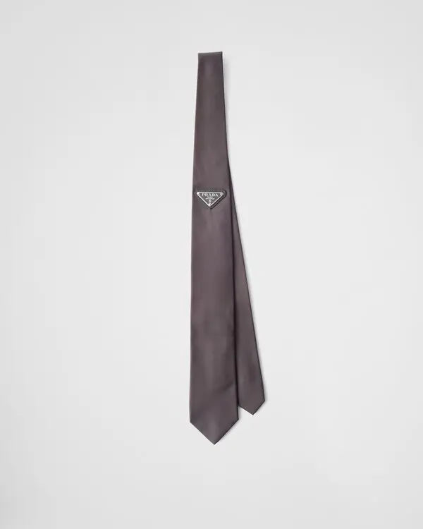 Prada Re-Nylon Gabardine Tie - Iron Gray | Editorialist